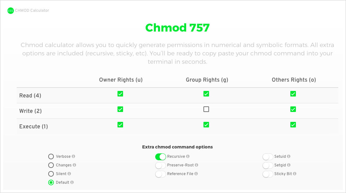 Effortlessly Create CHMOD Commands With Our Calculator Hongkiat