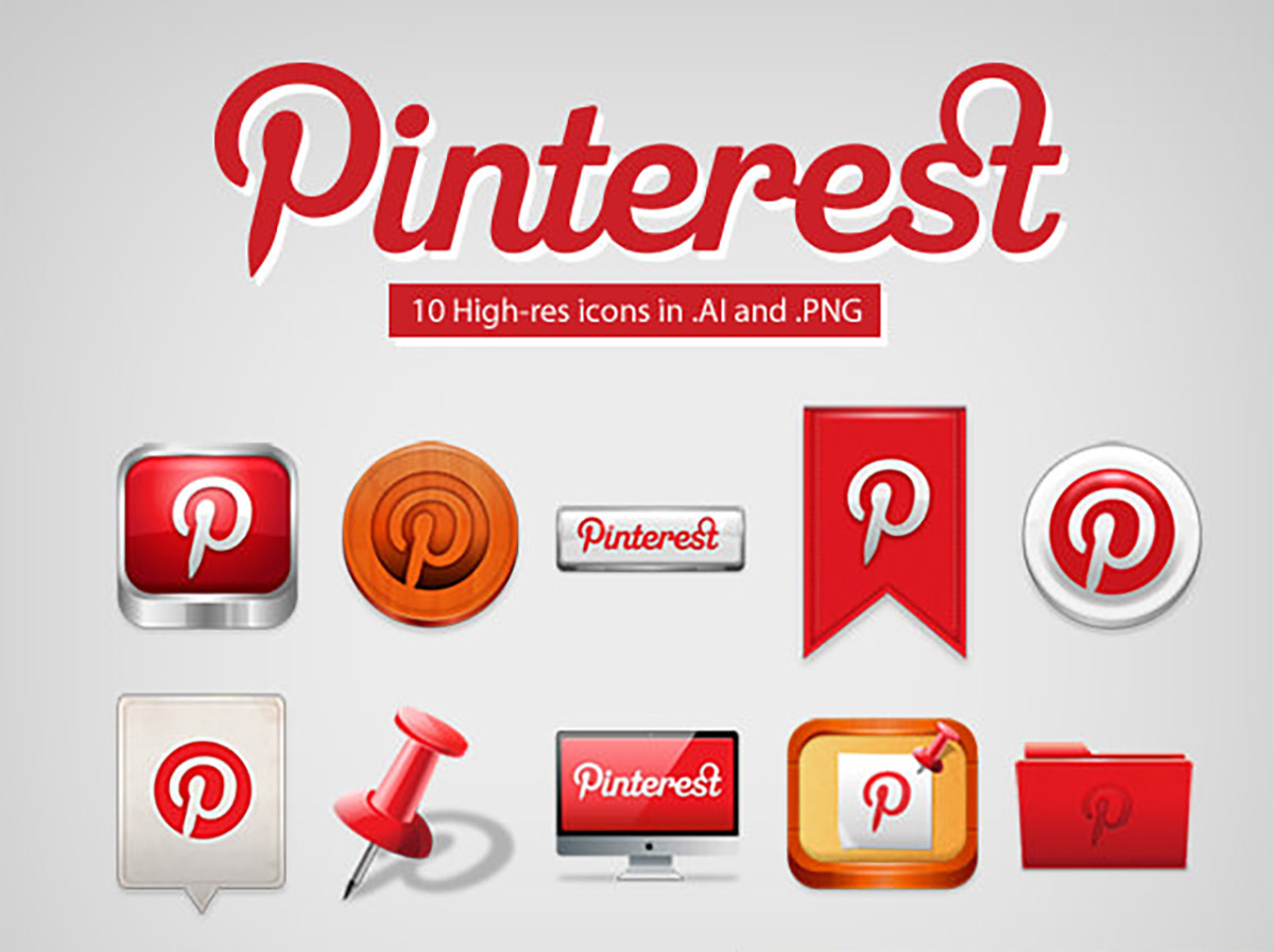 Pinterest Iconset - Free Download - Hongkiat