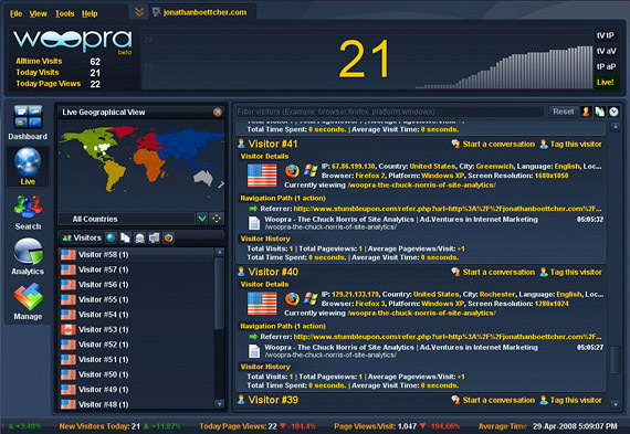 Real Time Web Analytics Services - Best of - Hongkiat